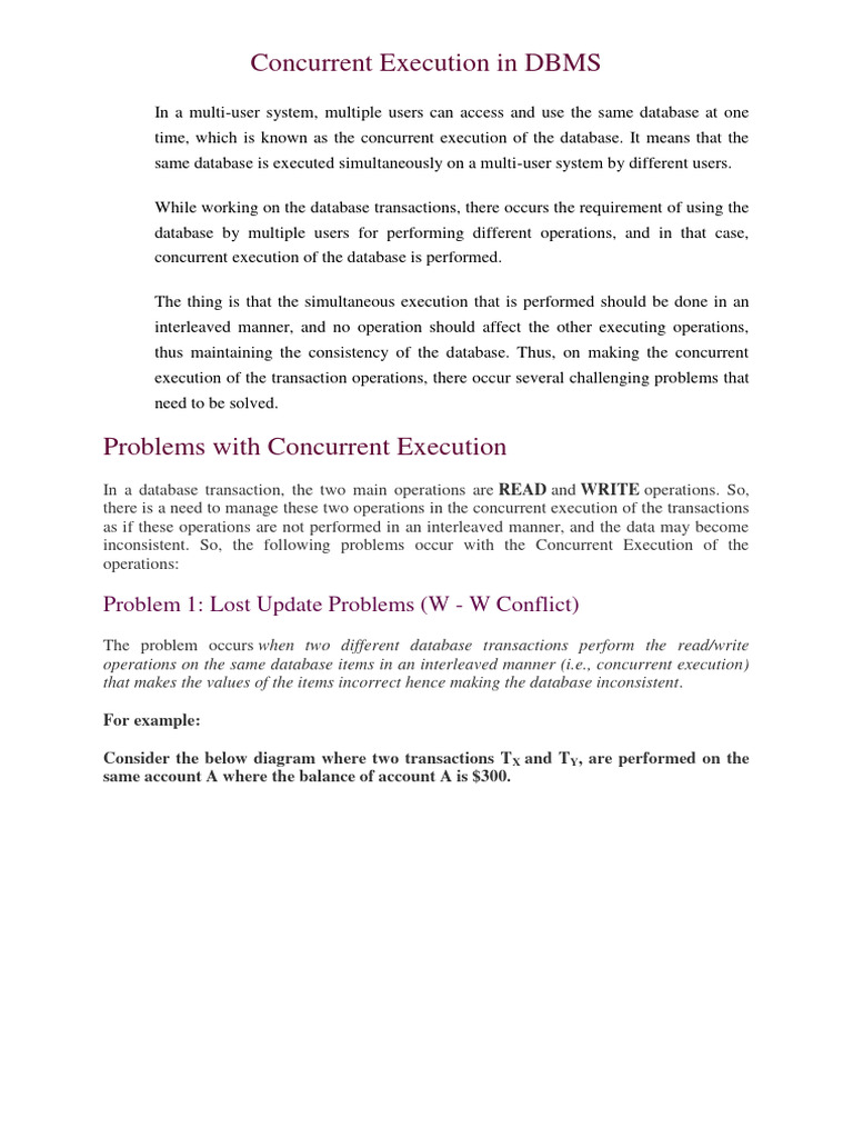 Concurrency Control in DBMS Explained | PDF | Database Transaction ...