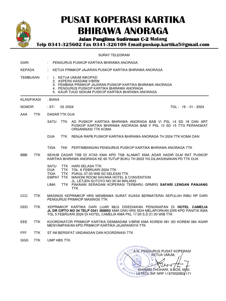 Undangan RAT TB 2023 | PDF