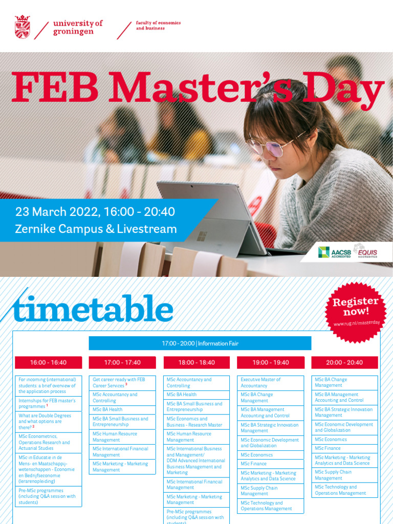 FEB Master's Day 2022 Schedule | PDF | Business | Economics