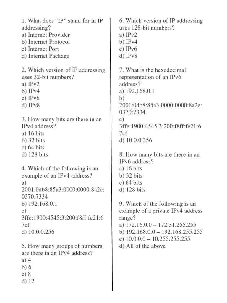 IP Test | PDF | Ip Address | I Pv6