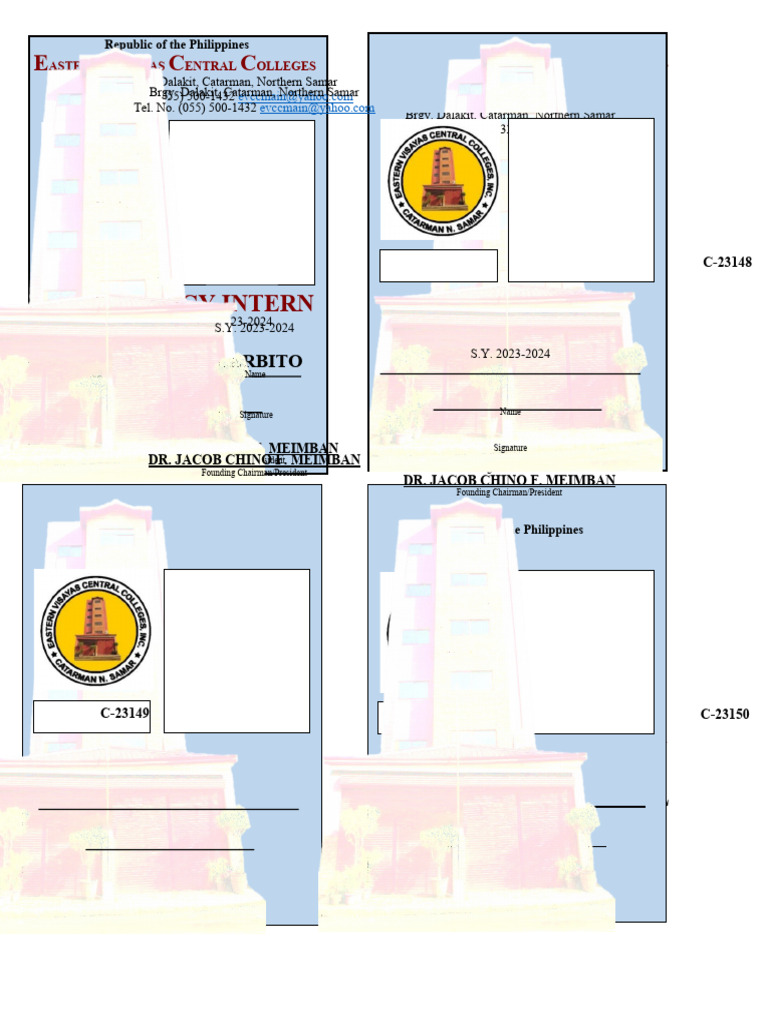 Police Intern ID 2023-2024 | PDF