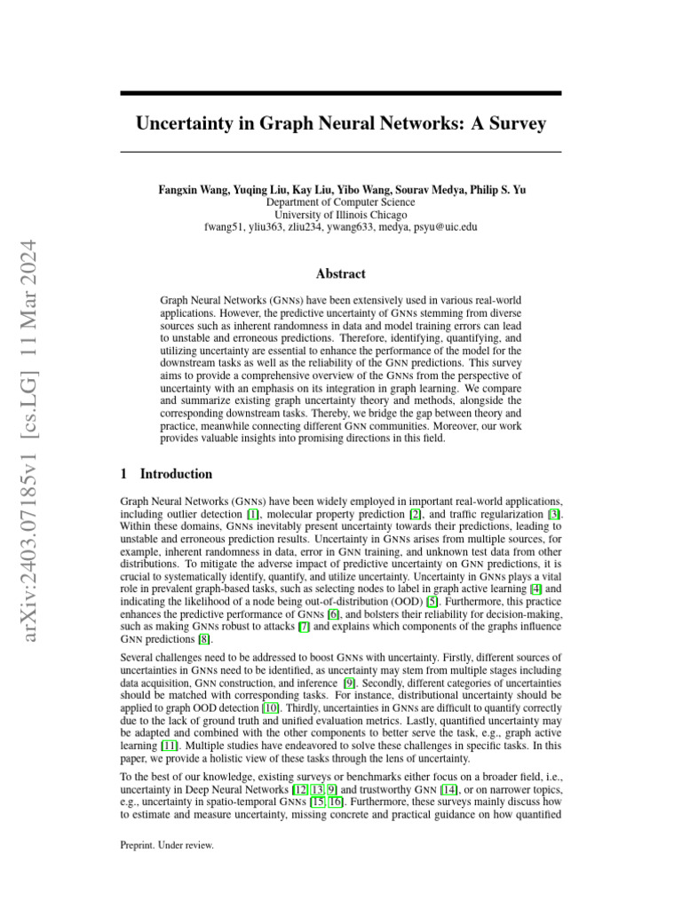 Uncertainty in Graph Neural Networks: A Survey: NN NN | PDF | Statistical Inference | Bayesian ...