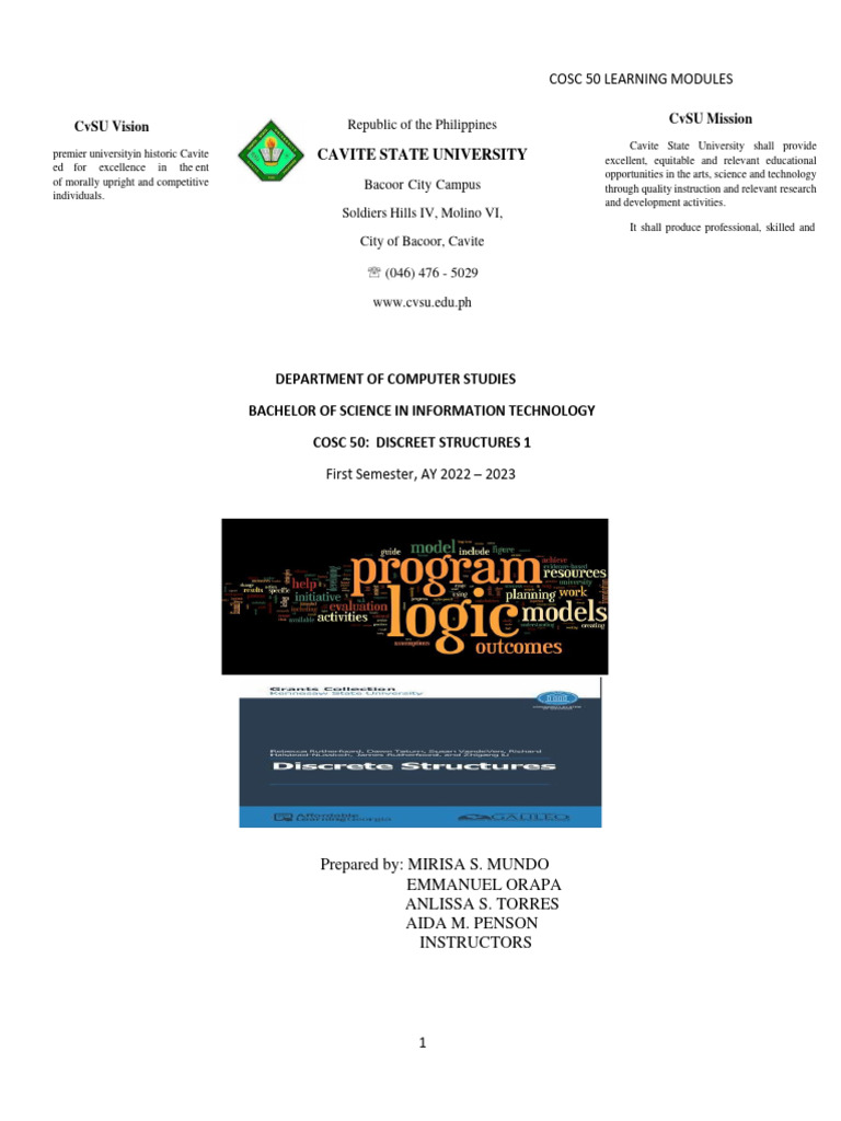 COSC 50 Discrete Structures Module 5 | PDF