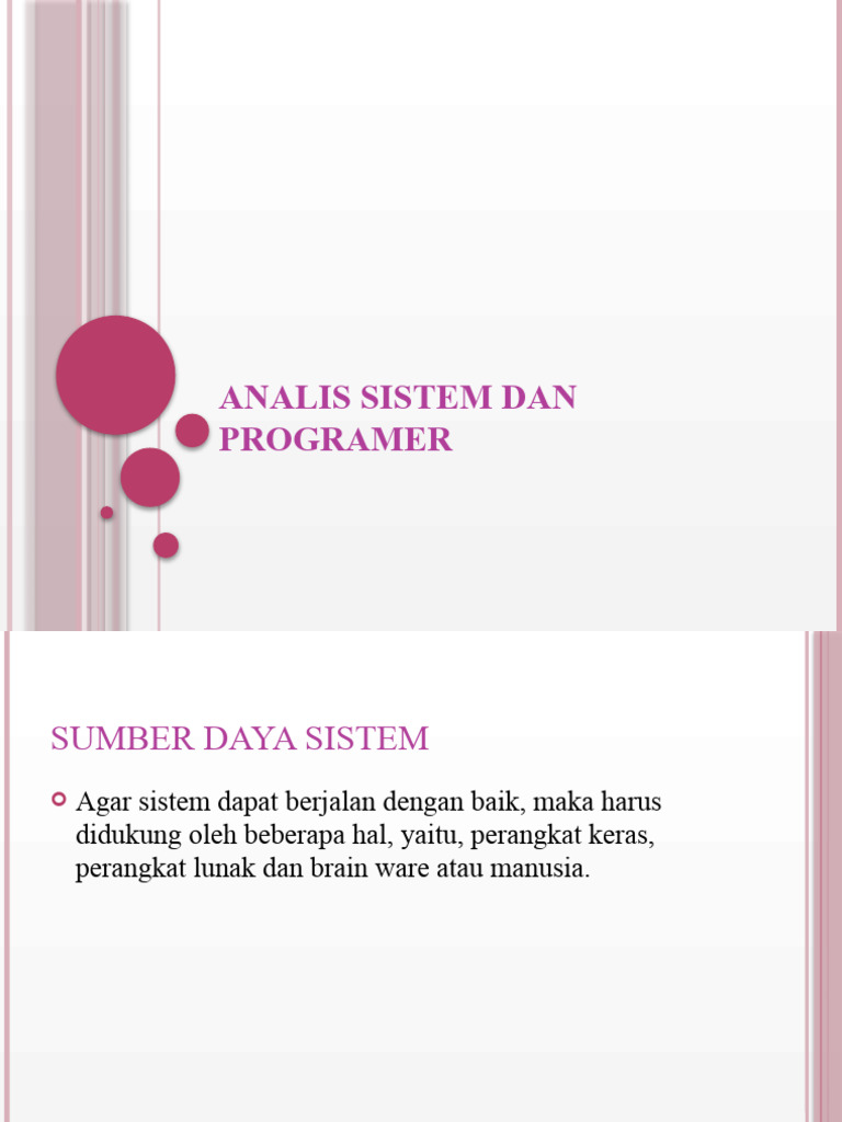 Analis Sistem Dan Programer | PDF