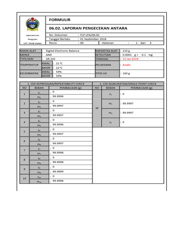 Cek Antara Timbangan and | PDF