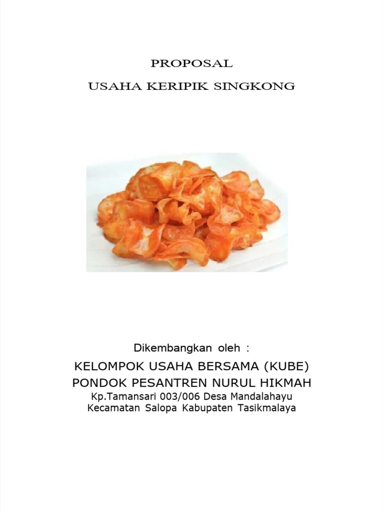 PDF Proposal Usaha Keripik Singkong - Compress | PDF PDF Proposal Usaha Keripik Singkong - Compress | PDF