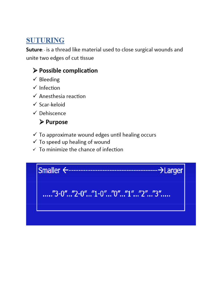 SUTURING | PDF | Surgical Suture | Wound
