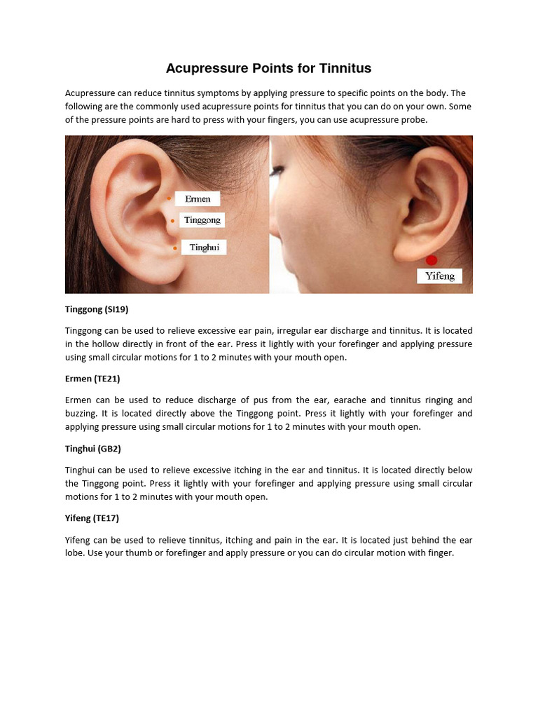 Acupressure Points For Tinnitus | PDF | Self-Improvement | Lifestyle