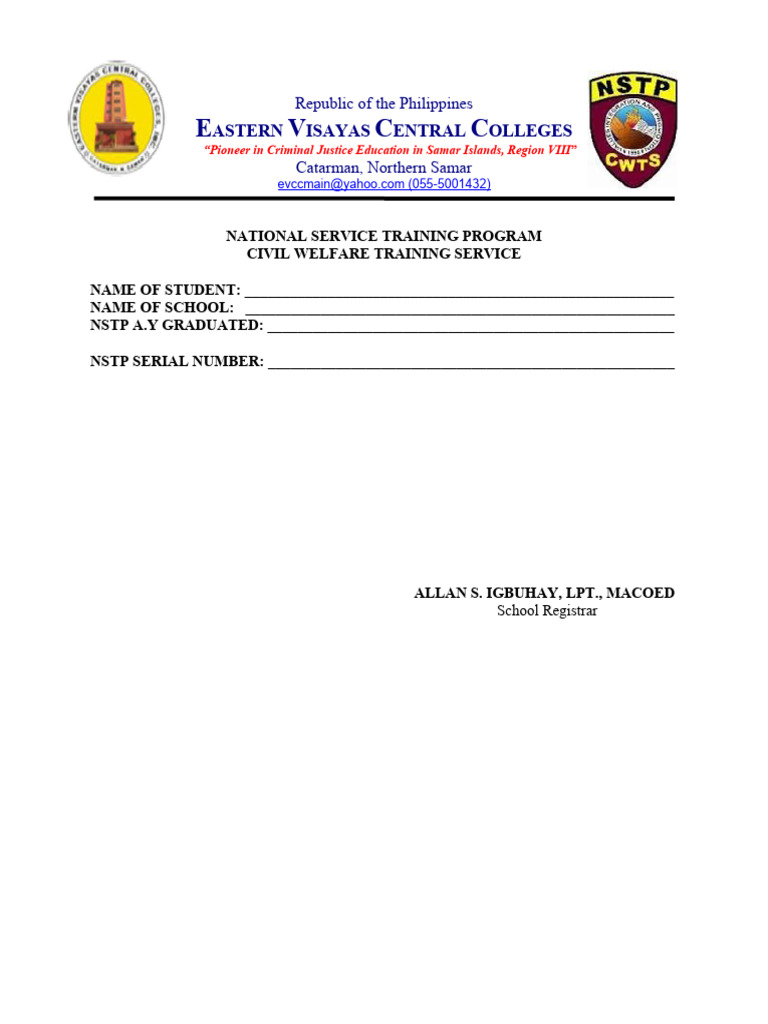 NSTP-CWTS 2024 Cert | PDF