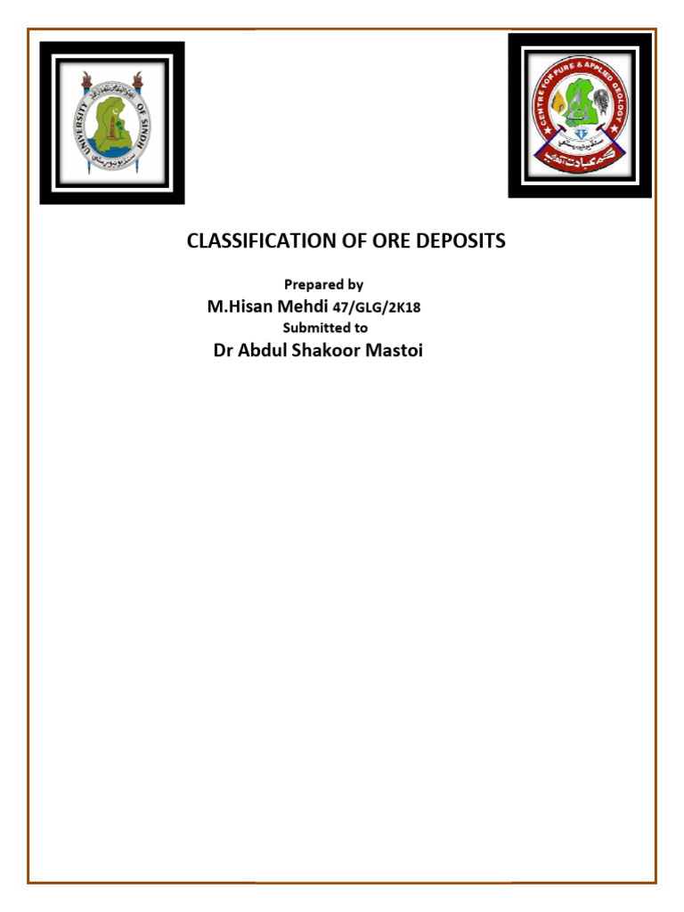 Classification of Ore Deposits | PDF | Igneous Rock | Ore
