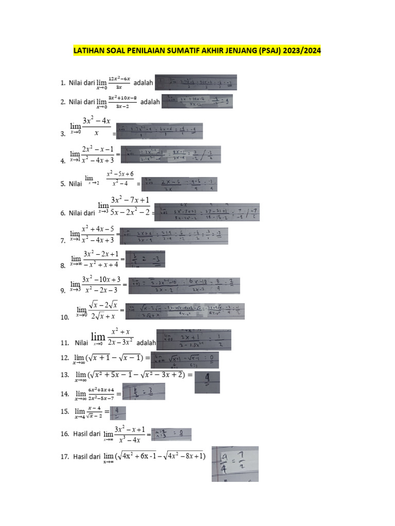 Latihan Soal PSAJ Mat 2324 | PDF | Metode & Bahan Ajar