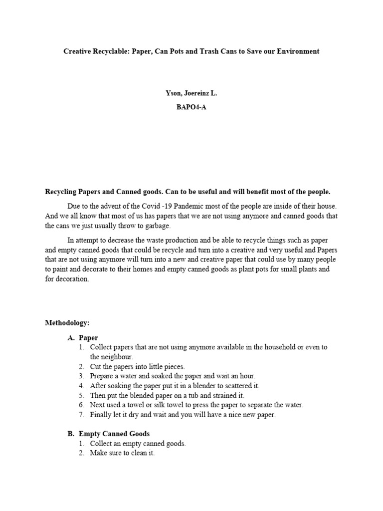 NSTP Project Proposal-1 | PDF | Home & Garden