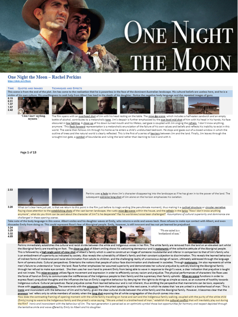 One Night the Moon - Film Notes | PDF | Racism | Discrimination & Race ...