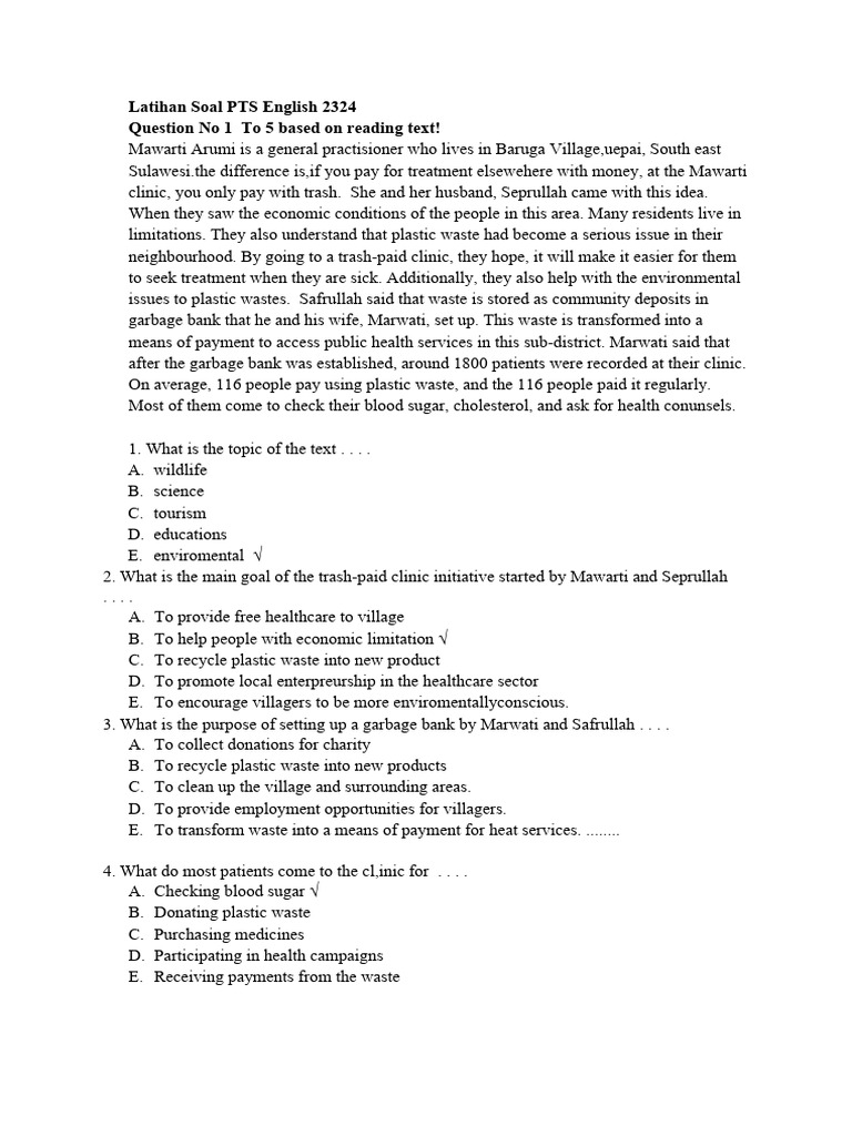 Latihan Soal PTS English XI Feb 2324 | PDF | Waste | Indonesia