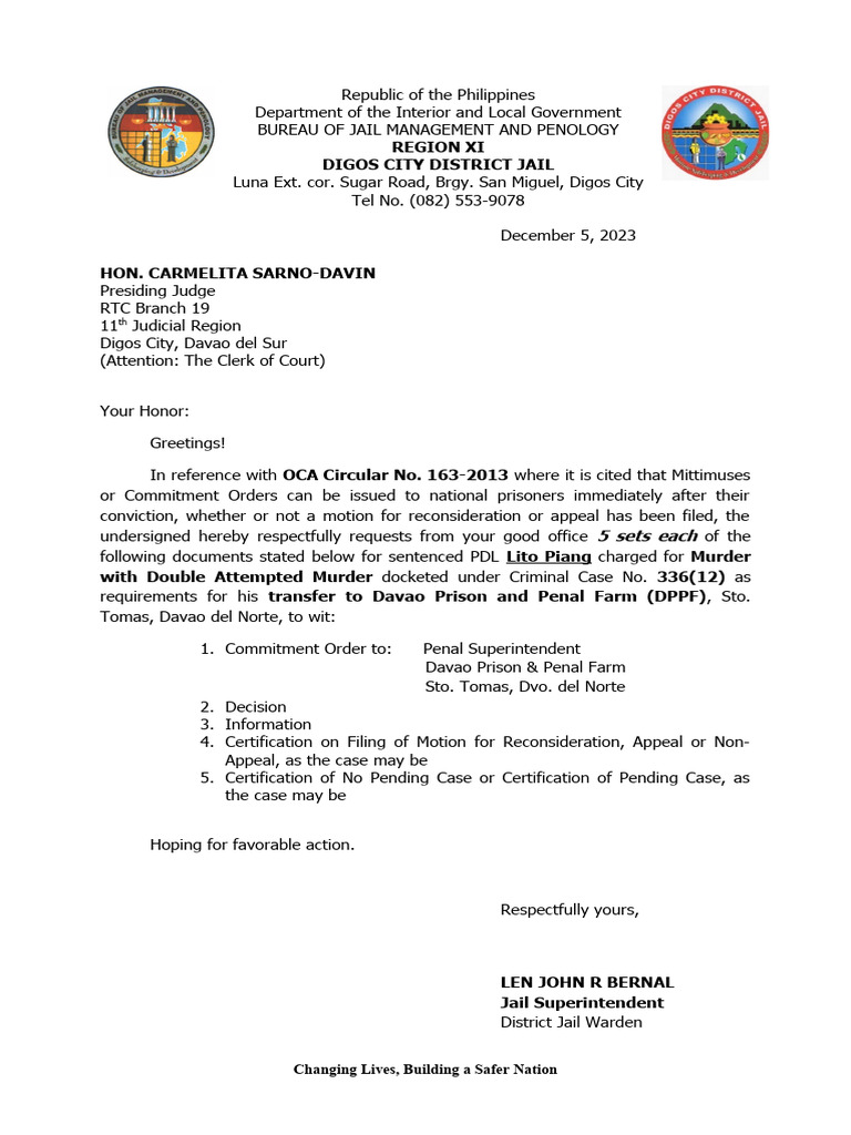 Request-For-Mitimus-Christian Flores at RTC 19 | PDF