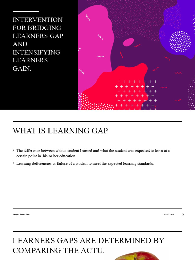 Intervention For Bridging Learners Gap and Intensifying Learners - Gina | PDF | Learning | Teachers