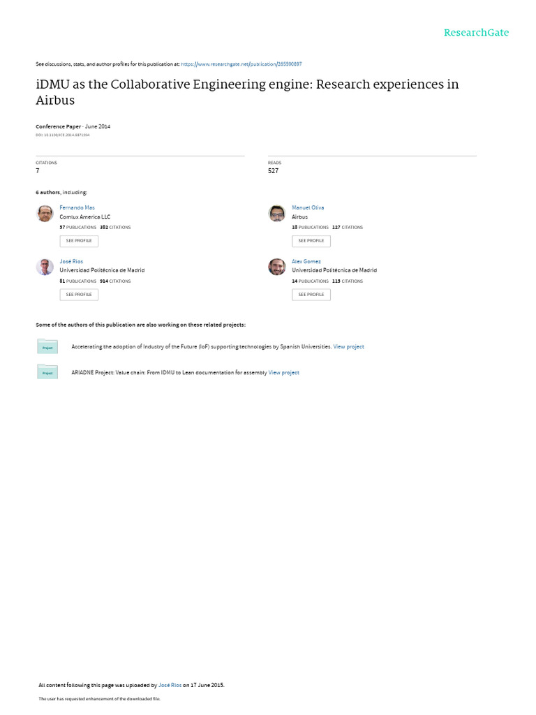 iDMU As The Collaborative Engineering Engine Research Experiences in ...