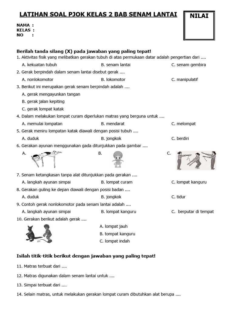 Kumpulan Latihan Soal Kls 2 Semester 2 PJOK | PDF