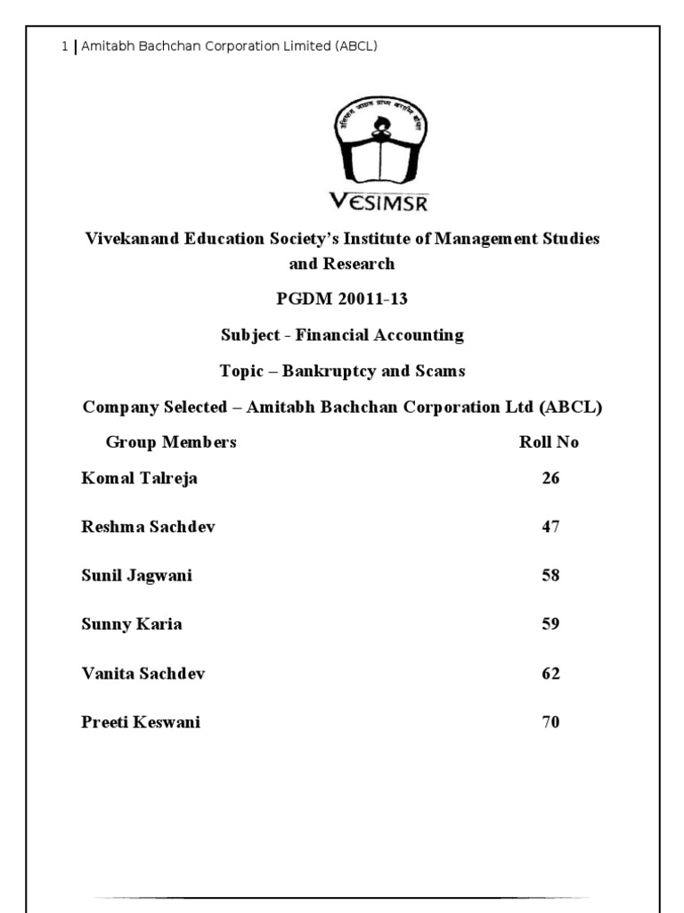 ABCL | PDF | Bankruptcy | Coca Cola