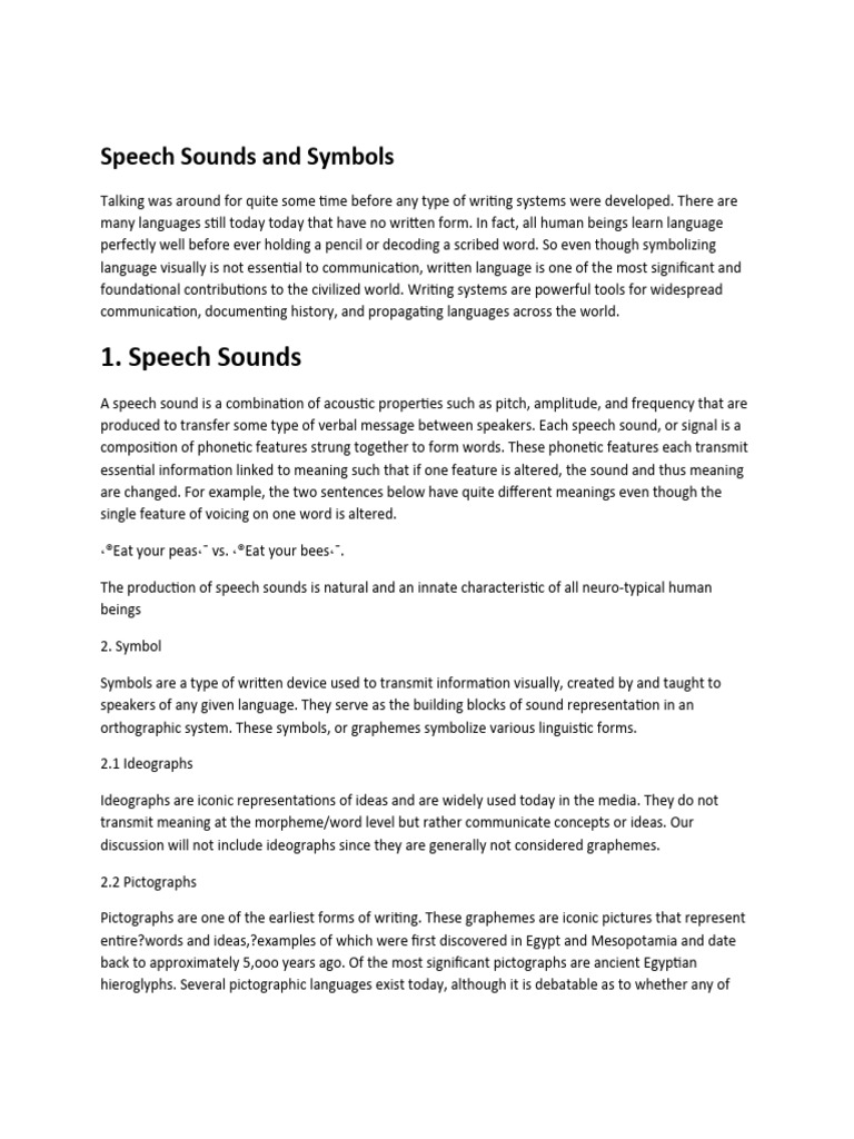 Speech Sounds and Symbols | PDF | Alphabet | Linguistics