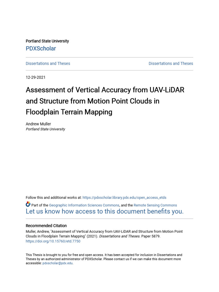 Assessment Of Vertical Accuracy From Uav Lidar And Structure From Download Free Pdf Lidar