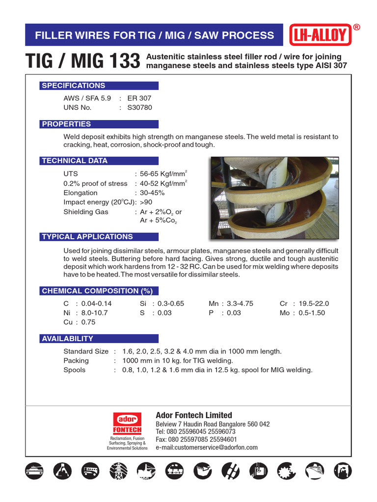 MIG Welding Filler Wire Specifications | PDF