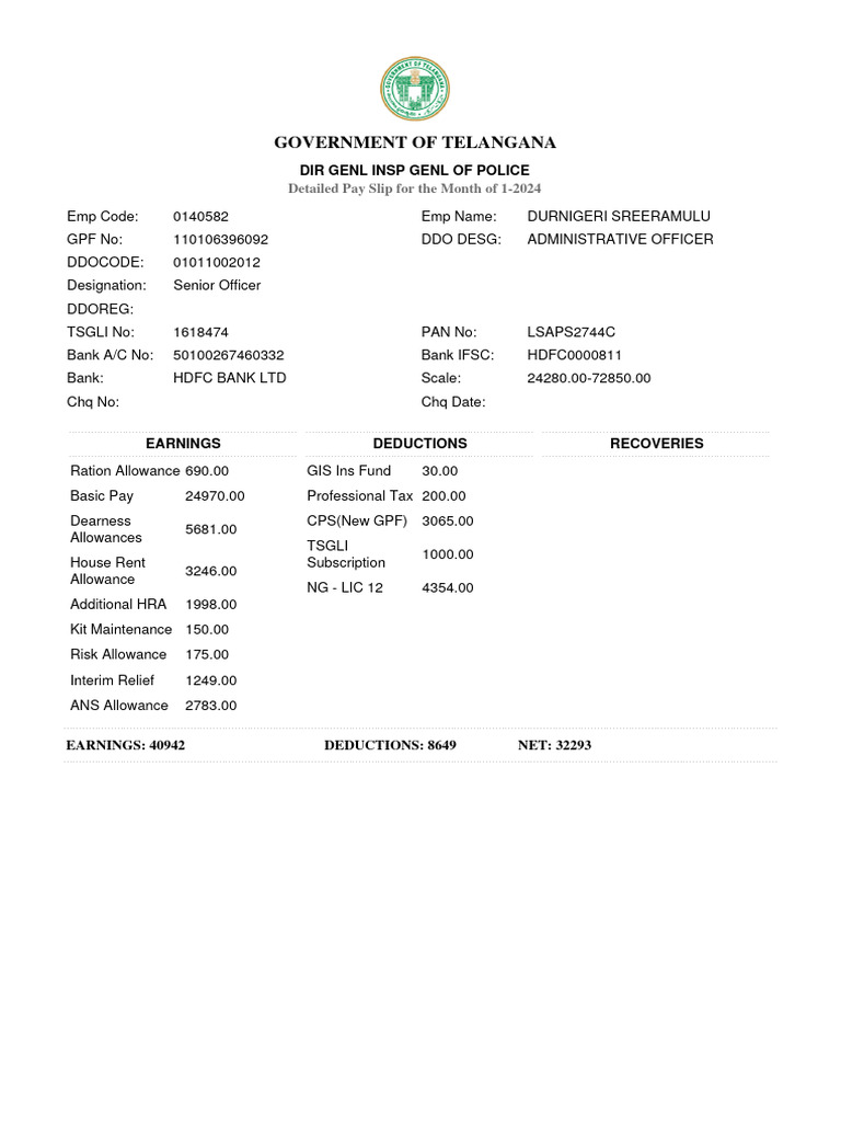 Payslip 0140582 20240225132455 | PDF