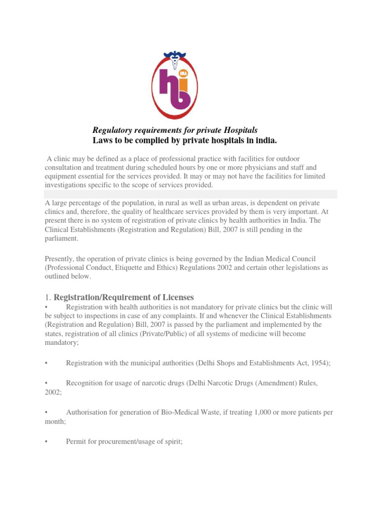 Private Hospital Laws and Acts | PDF | Medicine | Clinic