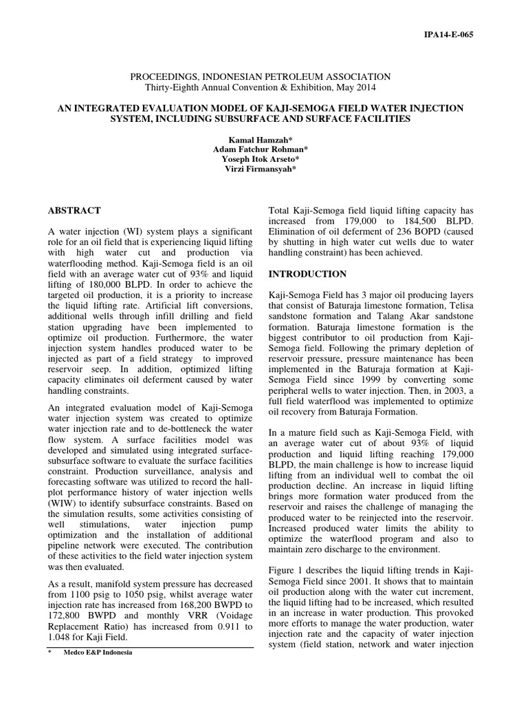 Ipa14 e 065 | PDF | Petroleum Reservoir | Water