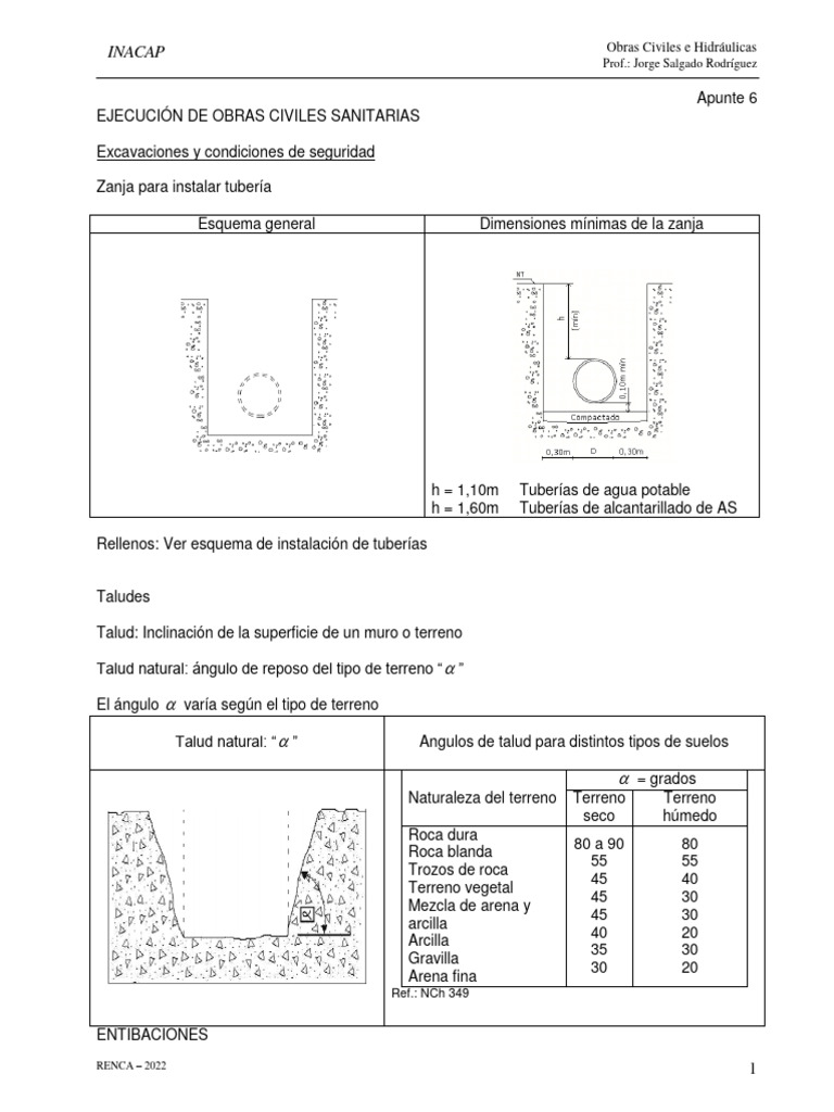 OCH-Apunte 6-Ejec. Obras Civiles Sanitarias | PDF