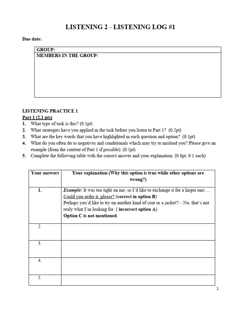 Listening Practice Guide | PDF | Question | Cognitive Science