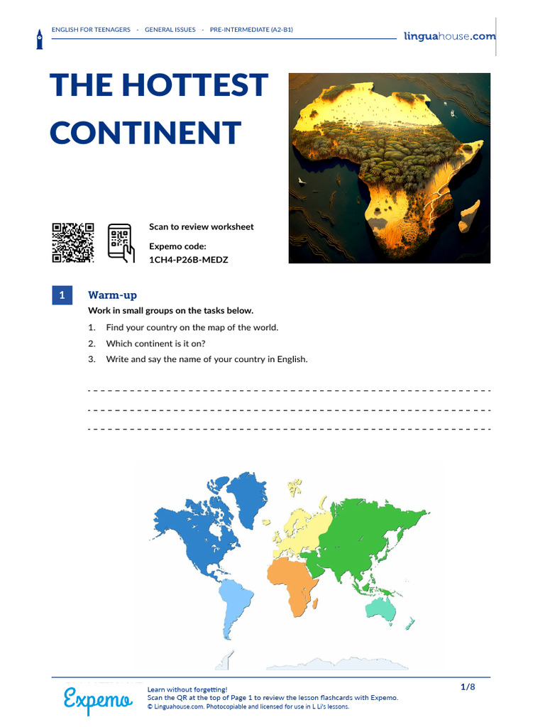 The Hottest Continent British English Student | PDF | Africa | Continent