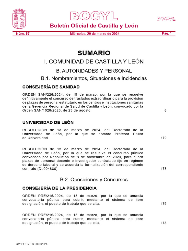BOCYL-S-20032024 | PDF | Gobierno local