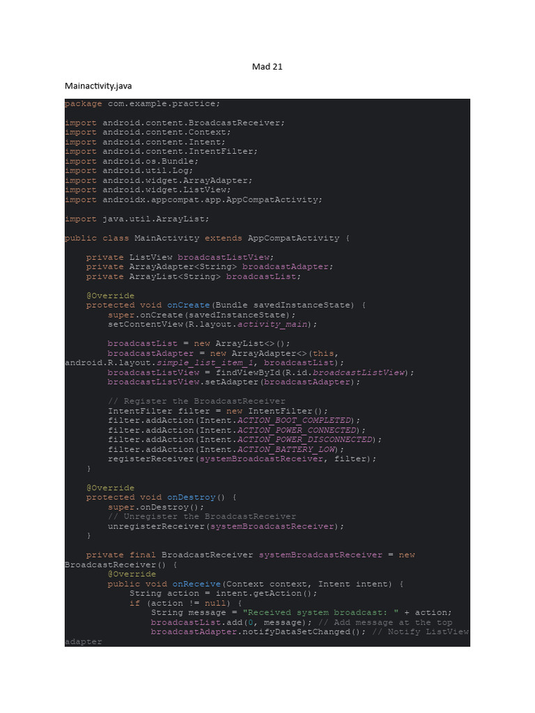 Mad 21 | PDF | Android (Operating System) | Mobile Software