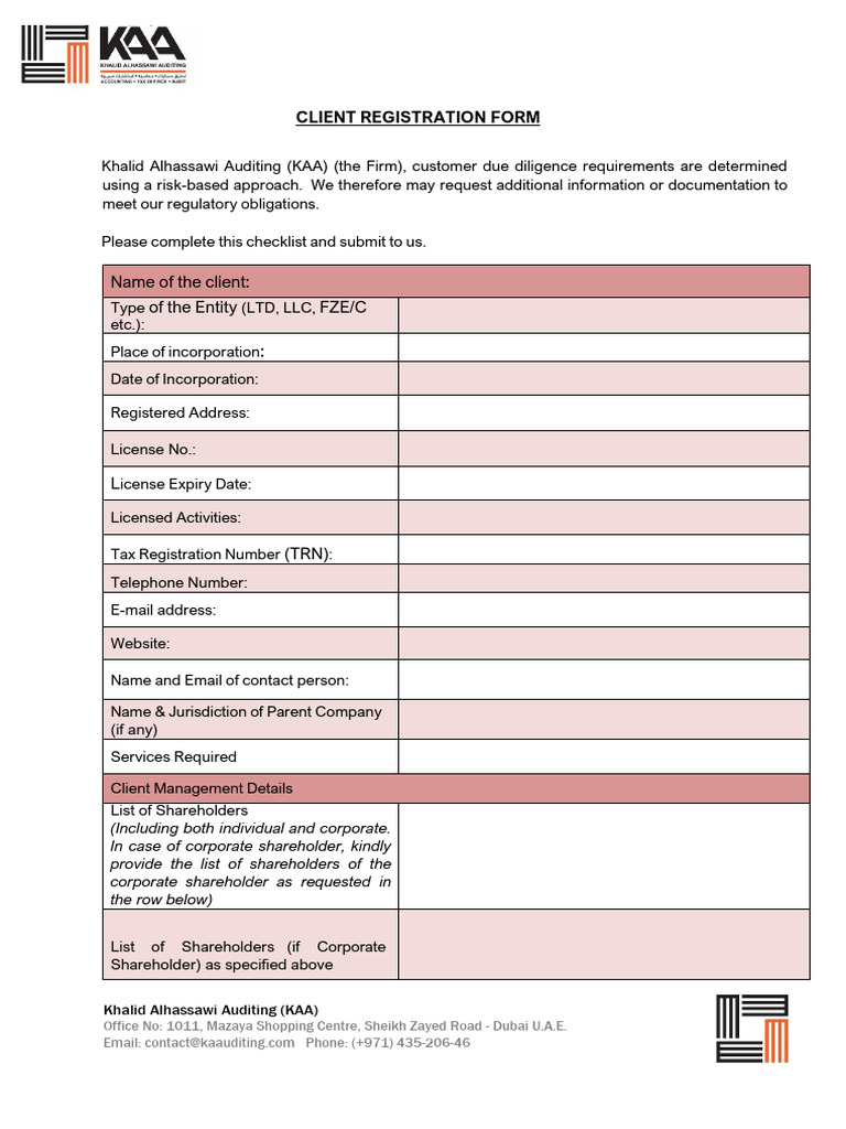 Aml Client Registration Form | PDF | Terrorism Financing | Justice