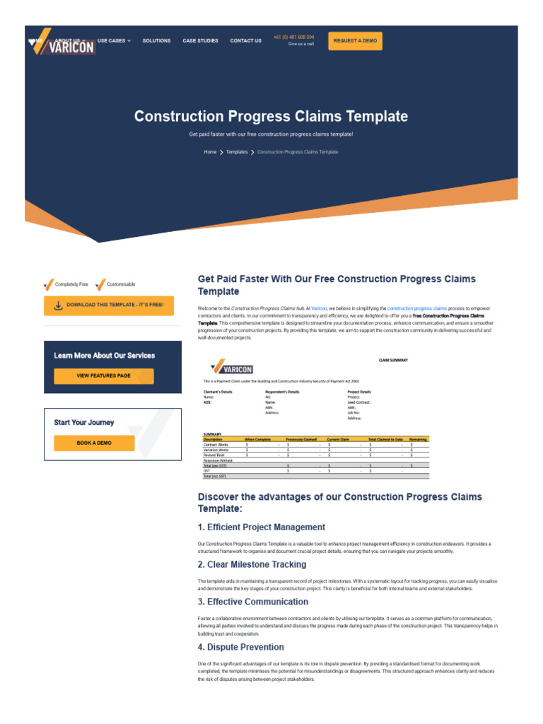 Free Construction Claims Template | PDF | Business