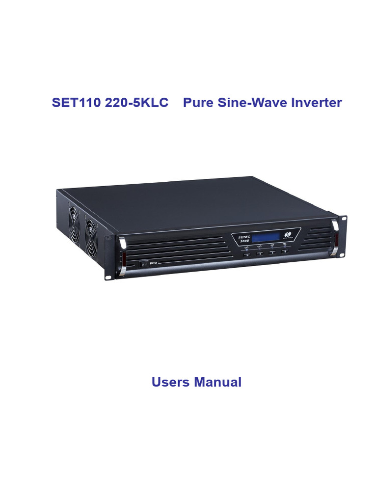 Data Sheet Inverter 5kVA Setec | PDF | Power Inverter | Power Supply
