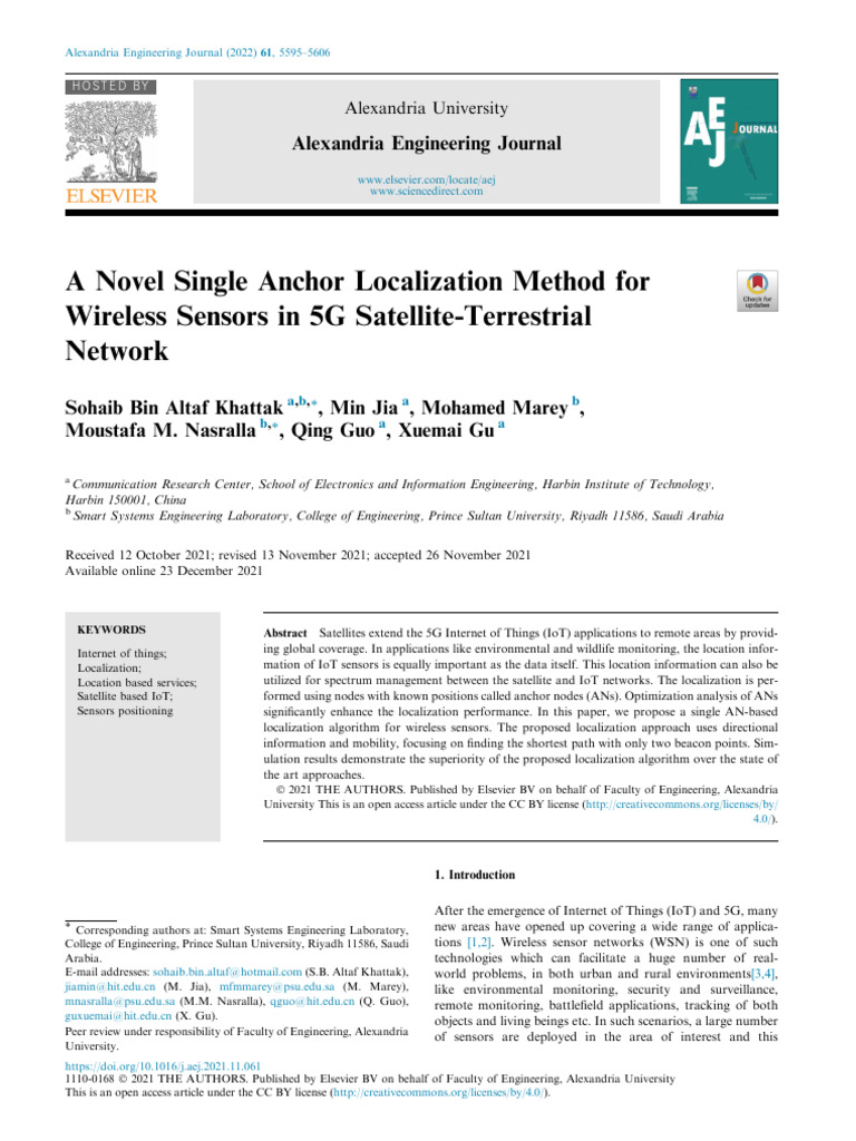 A Novel Single Anchor Localization Method For Wireless Sensor in 5G Satellite-Terrestrial ...