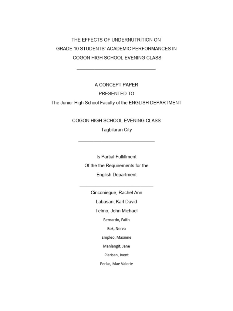 Effects of Undernutrition on Students | PDF | Malnutrition | Nutrition