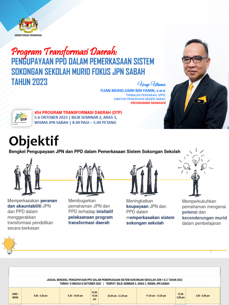 Program Pengupayaan PPD Dan Sekolah Murid Fokus Zon 1 & 2 5&6 Oktober ...