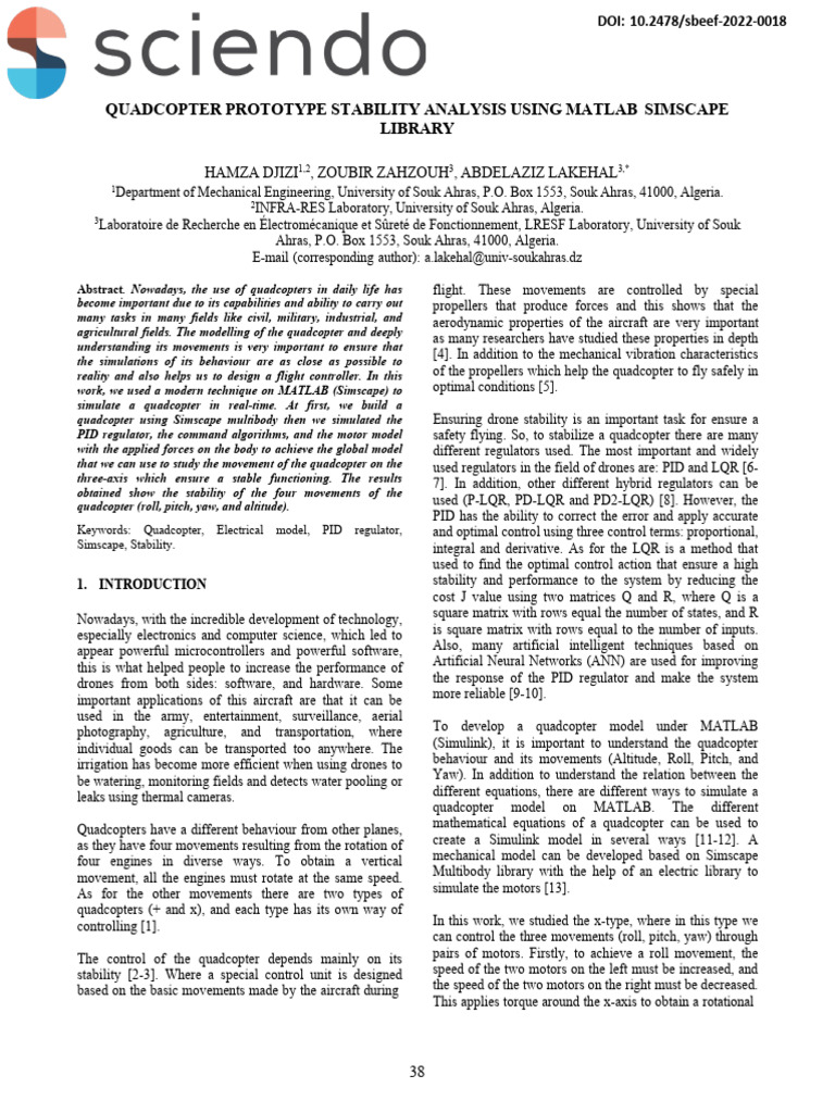 Quadcopter Stability Analysis in MATLAB | PDF | Quadcopter | Mechanics