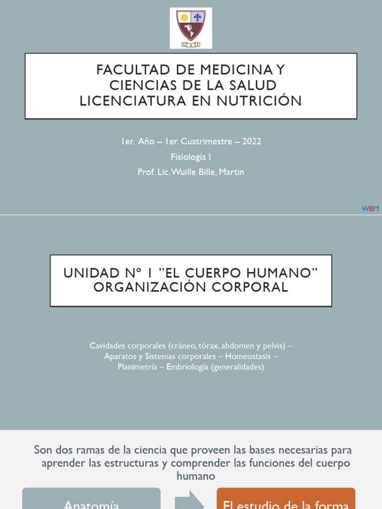 PowerPoint Unidad #1 El Cuerpo Humano | PDF | Homeostasis | Organismos