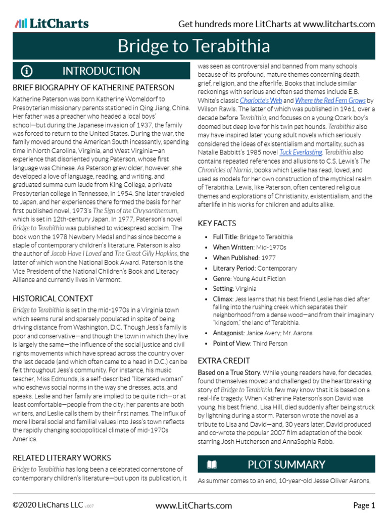 Bridge To Terabithia LitChart | PDF