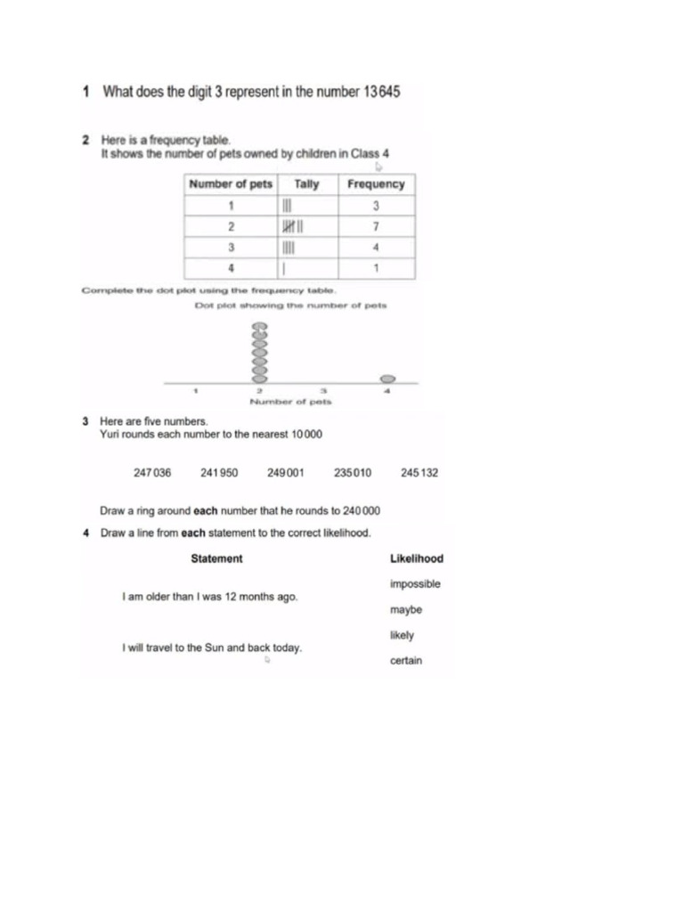Year 4 Maths | PDF