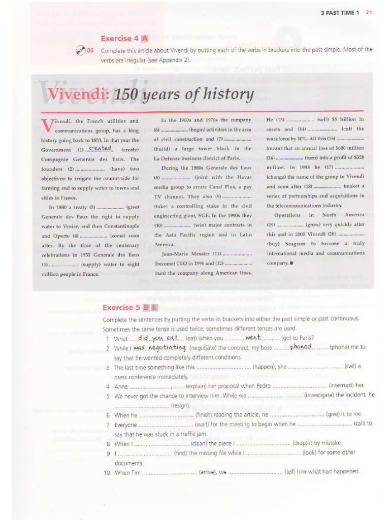 Expressing The Past W 8 | PDF