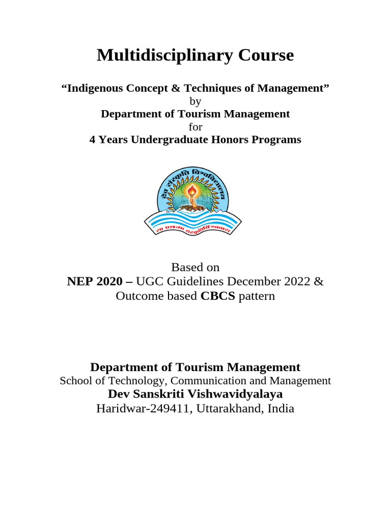 Multidisciplinary Tourism Management | PDF
