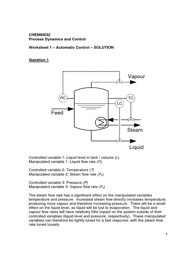 Worksheet 1 - Solution | Download Free PDF | Distillation | Heat Exchanger