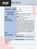 Modul Ajar Persamaan Linear Satu Variabel | PDF