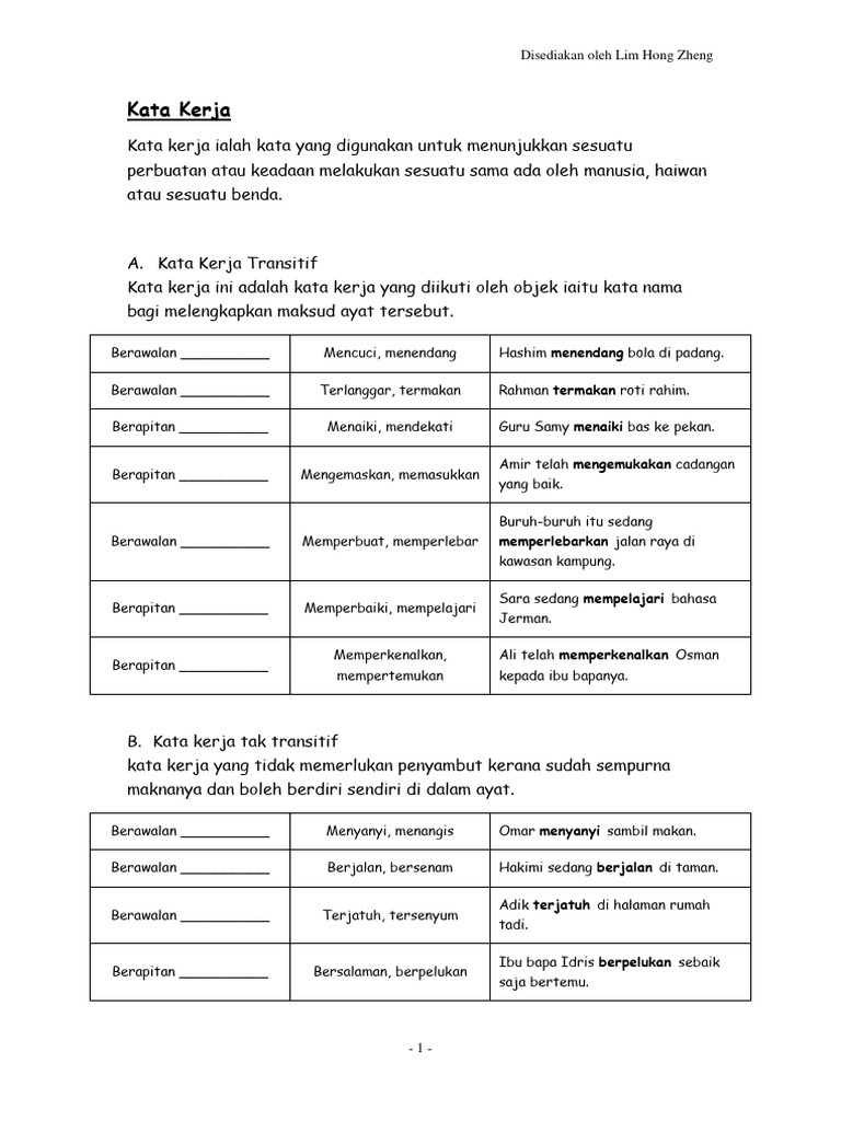 Kata Kerja | PDF