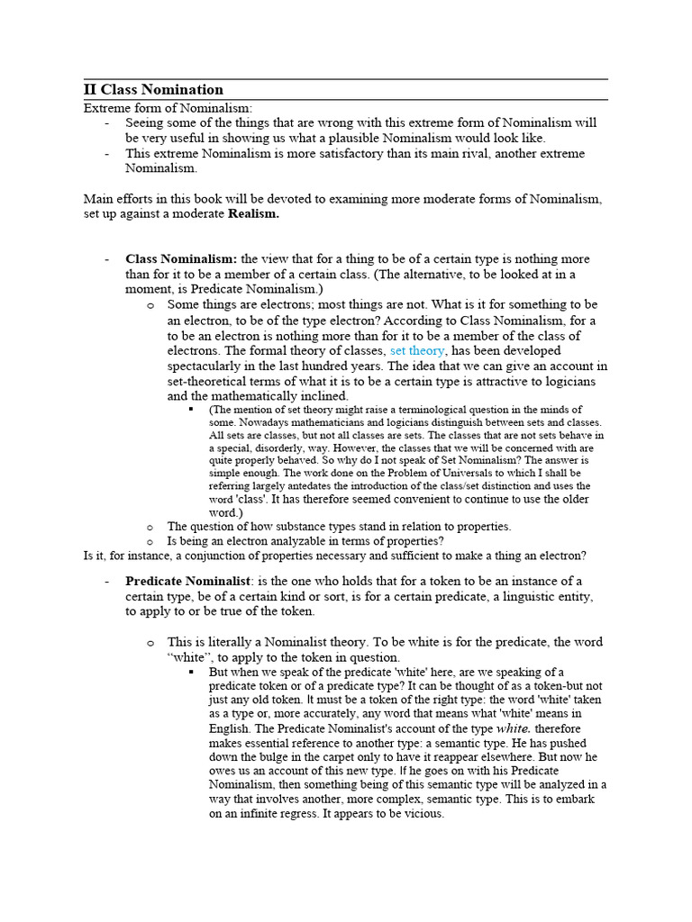 Chapter 1 II Class Nomination | PDF | Predicate (Grammar) | Logic